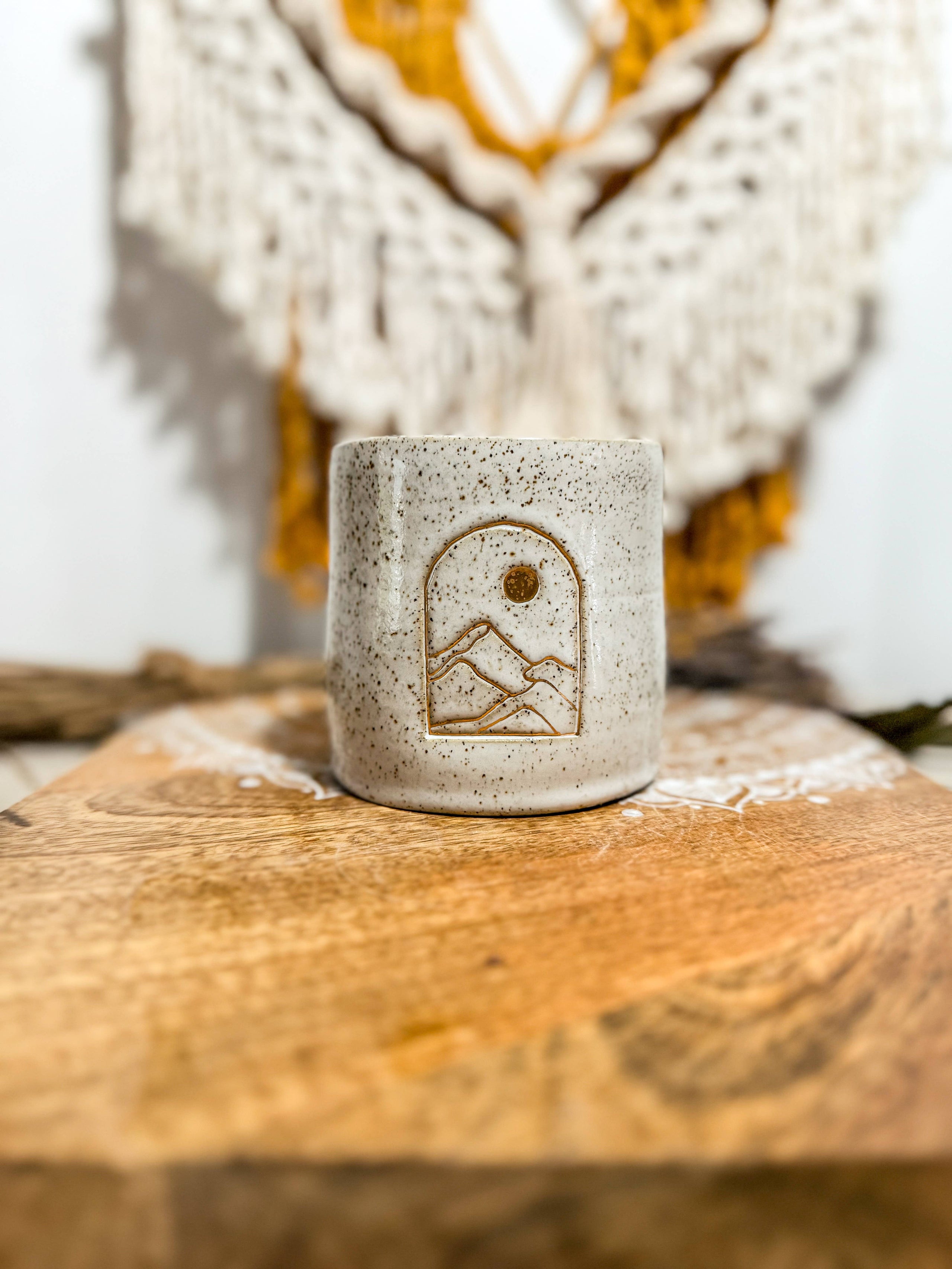 Wolf + Clay - Ceramic Hug Mug - Landscape with full moon | Tomorrows Earth